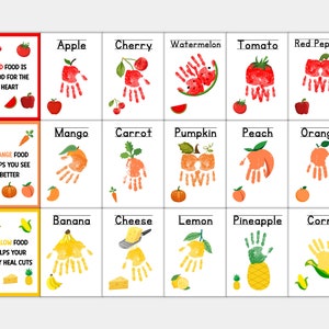 35 DESIGN Rainbow Food Handprint Art, Healthy Food, Baby Toddler Child ...