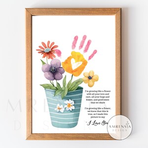 Flower Poem Handprint Hand Art Craft Mother's Day Mom Mum Grandma Aunt ...
