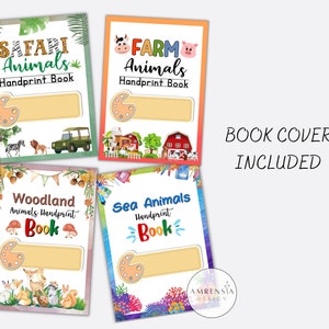 70 Design ANIMAL COLLECTION for Handprint Art Toddler Preschool Baby ...