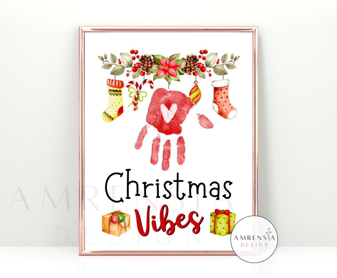 Christmas Handprint Art,christmas Decoration, Handprint Craft Printable ...