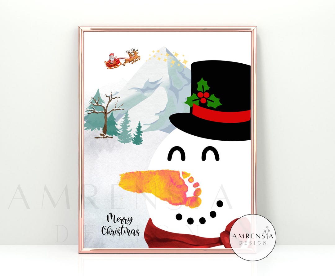 Cute Snowman Footprint Art | Baby's First Christmas Craft | Holiday ...