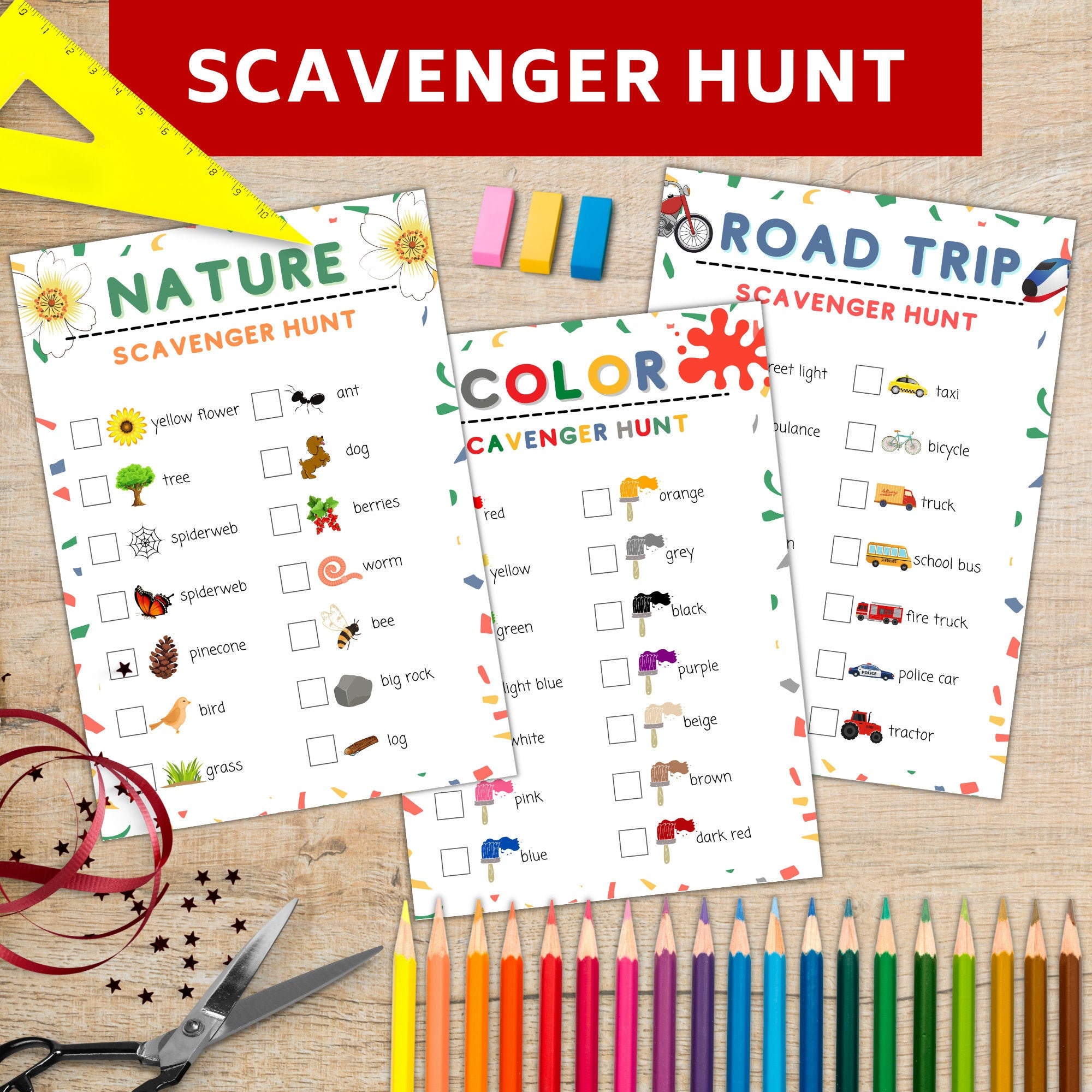 Indoor Outdoor Scavenger Hunt Scavenger Hunt Nature | Etsy New Zealand