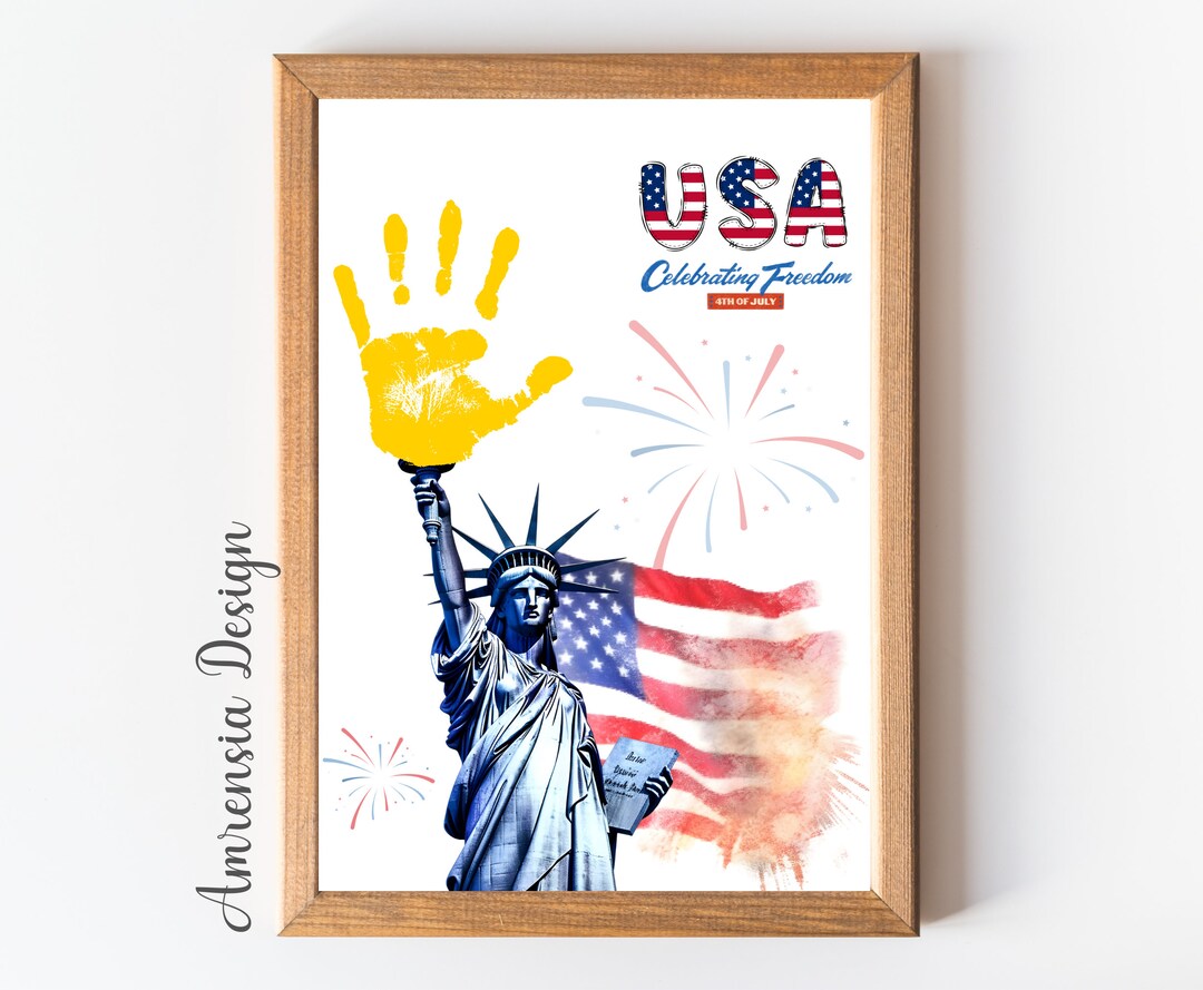Celebrating Freedom Handprint Printable for Toddler - Patriotic Crafts ...