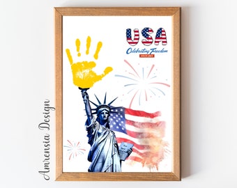 Independence Day Handprint Art Craft for Kids Toddlers Patriotic 4th of ...