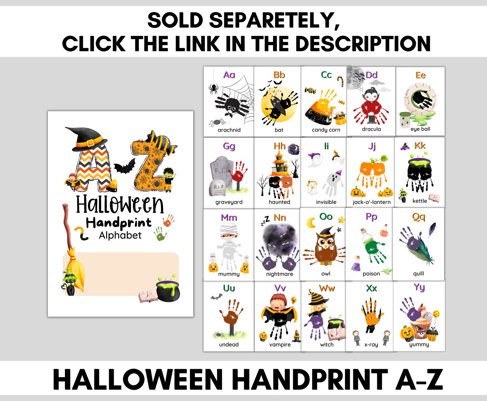 15 Design BUNDLE Handprint Footprint Art,happy Halloween Keepsake Craft ...