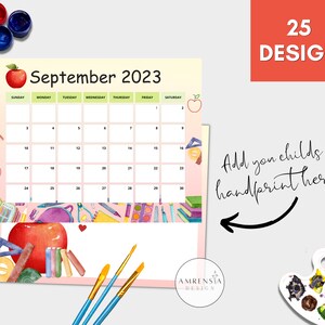 School Year Handprint Calendar 2024/2025, Memory Book Printable for ...