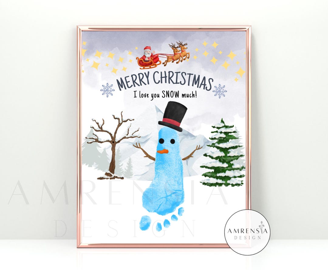 Christmas Footprint Art, Snowman Footprint Art Winter Craft, Home ...