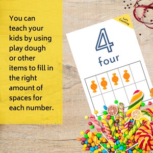 Counting Flashcards 0-10 Printable, Play Dough Mat Learning Number for ...