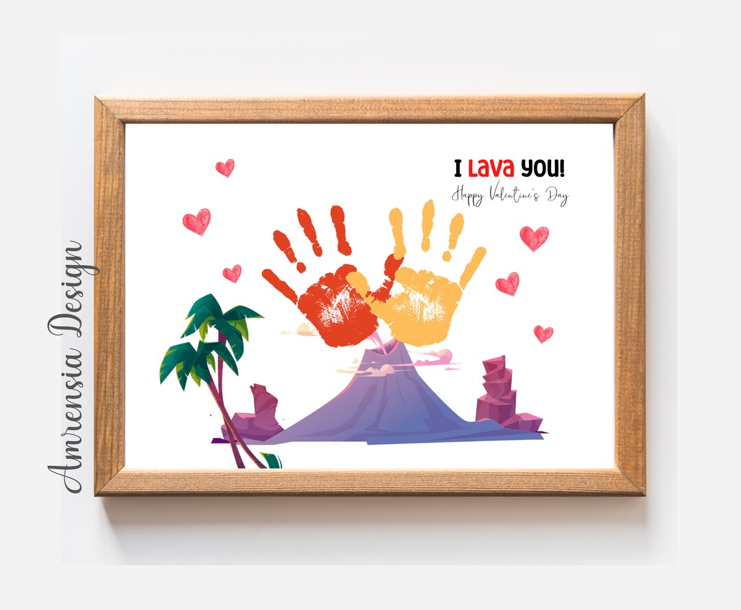I Lava You Handprint Art, Valentine Printable Template for Prek ...