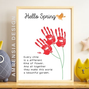 Spring Handprint Craft Idea / Printable Footprint Poem/ Kids Toddler ...