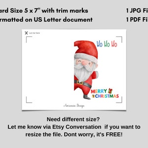 Printable Christmas Card, Santa Christmas Handprint Art, Kids Craft ...