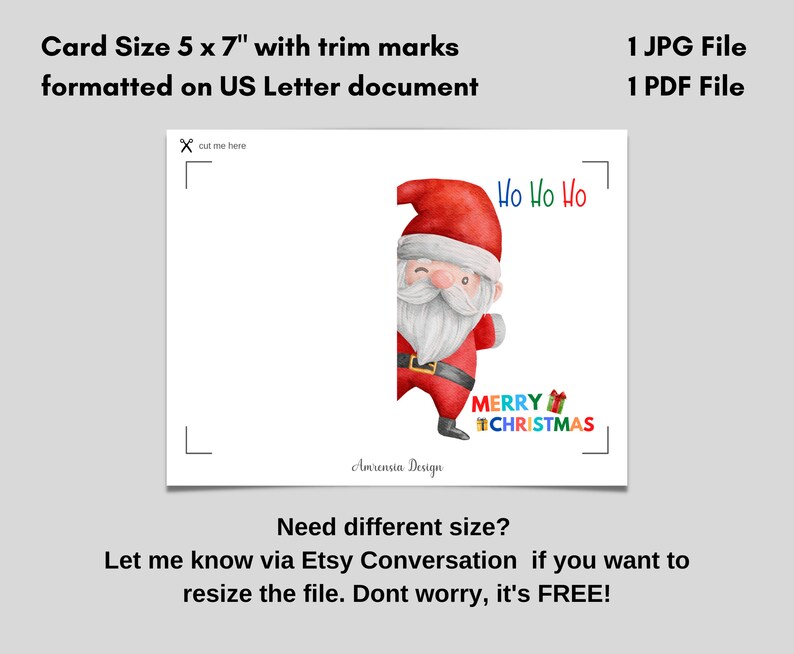 Printable Christmas Card, Santa Christmas Handprint Art, Kids Craft ...
