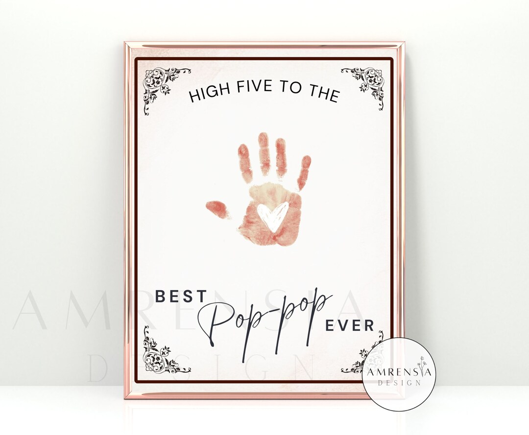 Best POP POP Ever Fathers Day Handprint Keepsake for Pop Grandpa, DIY ...