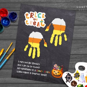 Candy Corn Poem Handprint Art Craft, Trick or Treat Happy Halloween ...