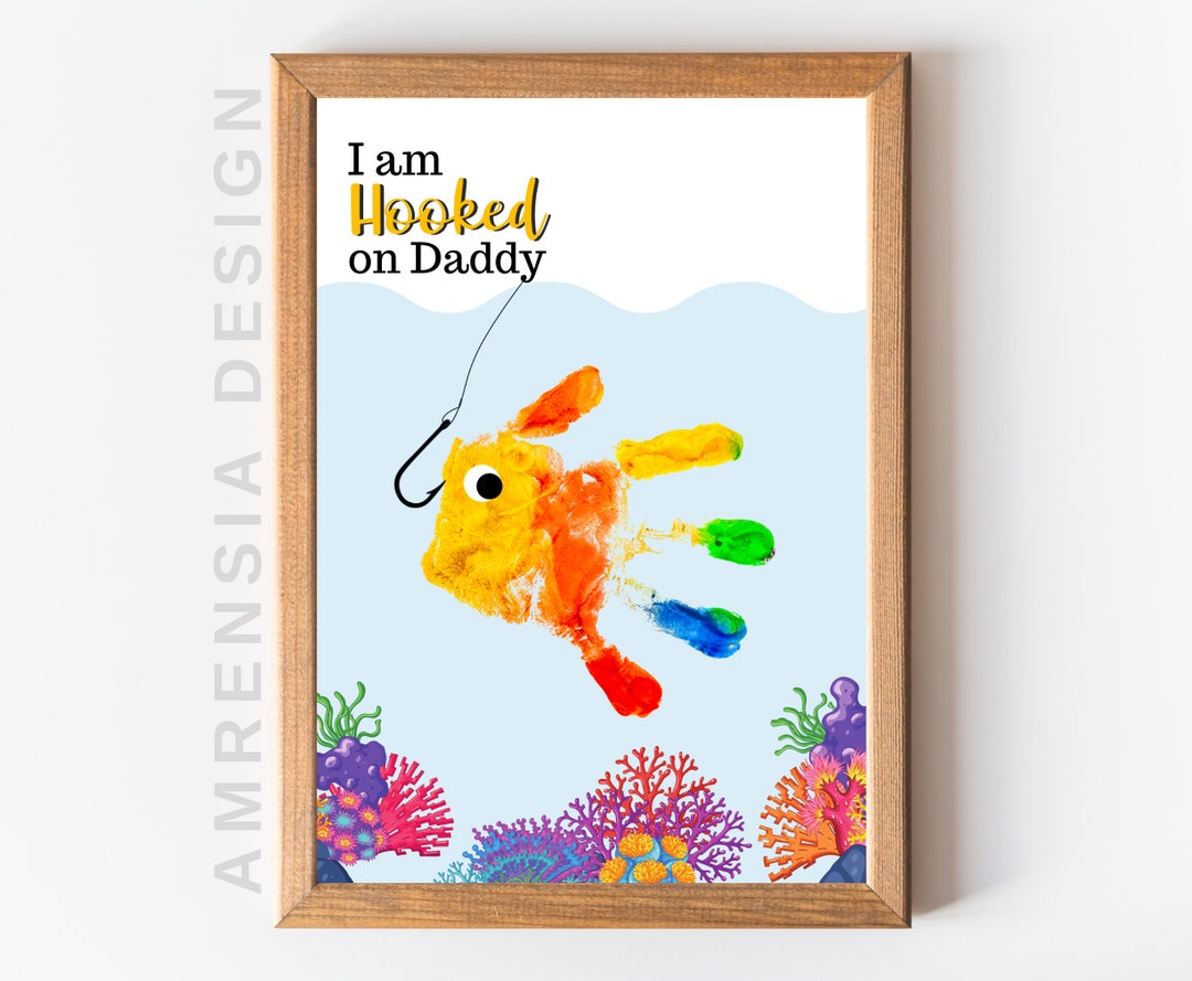 Handprint Art for Father's Day, Daddy You Are a Catch, Father's Day ...
