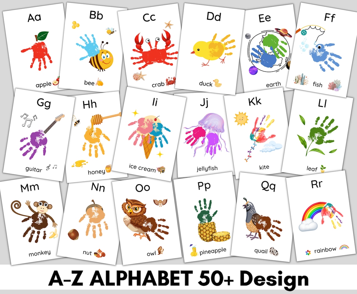 My Handprint Alphabet Book Alphabet Handprint Art Baby - Etsy