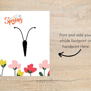 Hello Spring Poem Butterfly Footprint Handprint Art for Baby Toddler ...