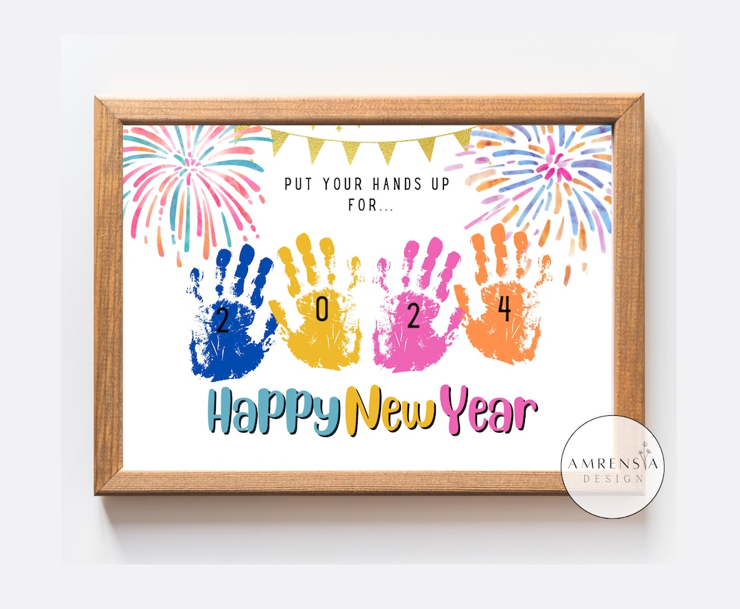 Happy New Year 2025 Craft Handprint Little Fireworks Template Printable ...