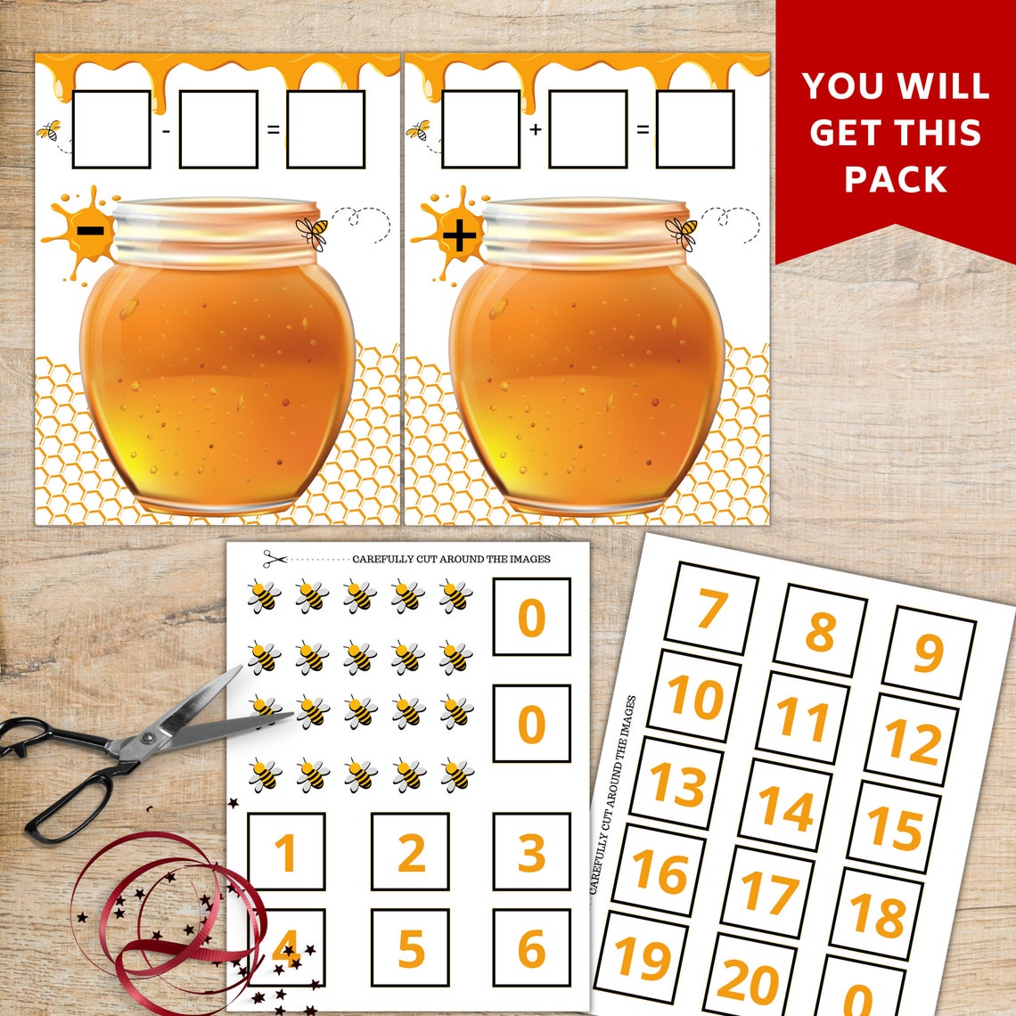 Bees Addition and Subtraction Games Number 0-20 EYFS | Etsy
