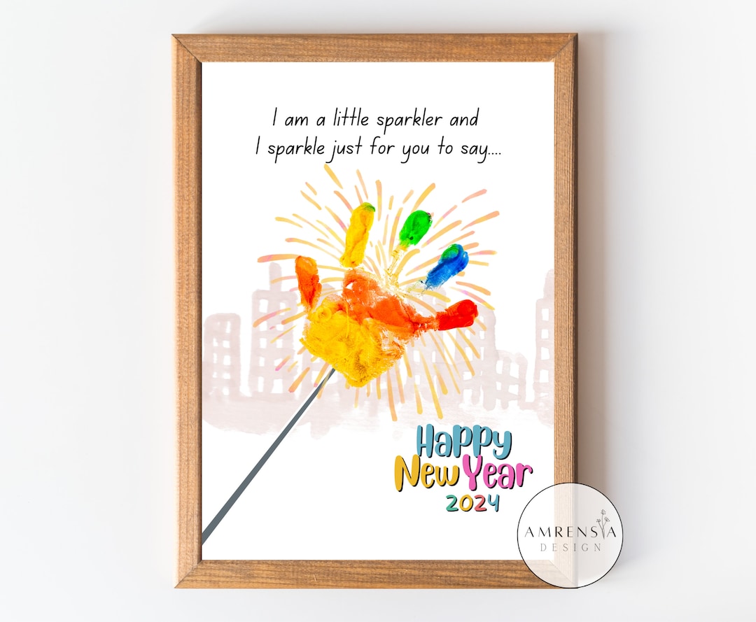 Happy New Year Craft Handprint Little Sparkle Template Printable for ...
