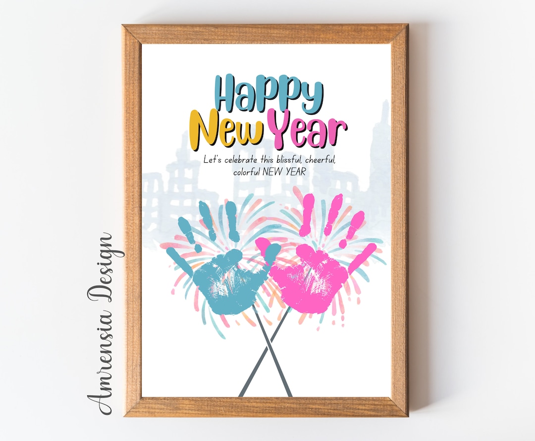 Happy New Year Craft Handprint Little Sparkle Template Printable for ...