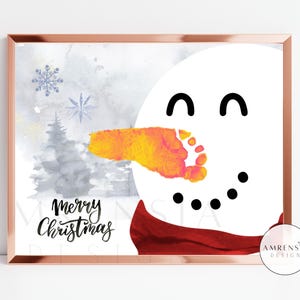 Snowman Footprint Art, Snowman Craft, Home Decoration, Winter Footprint ...