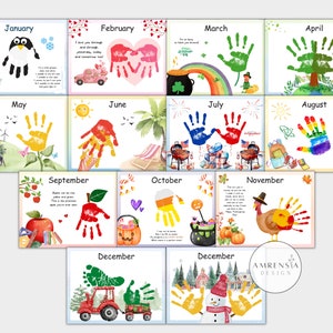 My Handprint Calendar 2026, Memory Book Printable for Prek, Preschool ...