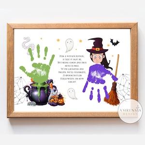 Witch Halloween Poem,halloween Handprint Art, Scary Spooky Happy ...