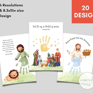20 DESIGN BIBLE Handprint Book, Christian Handprint Art, Baby Toddler ...