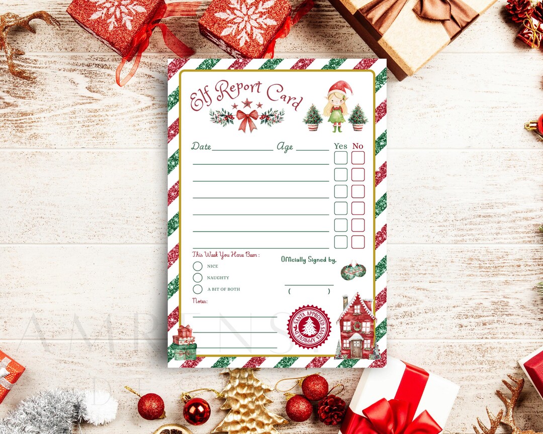 Editable Elf Report Card, Elf Certificate From North Pole, Christmas ...