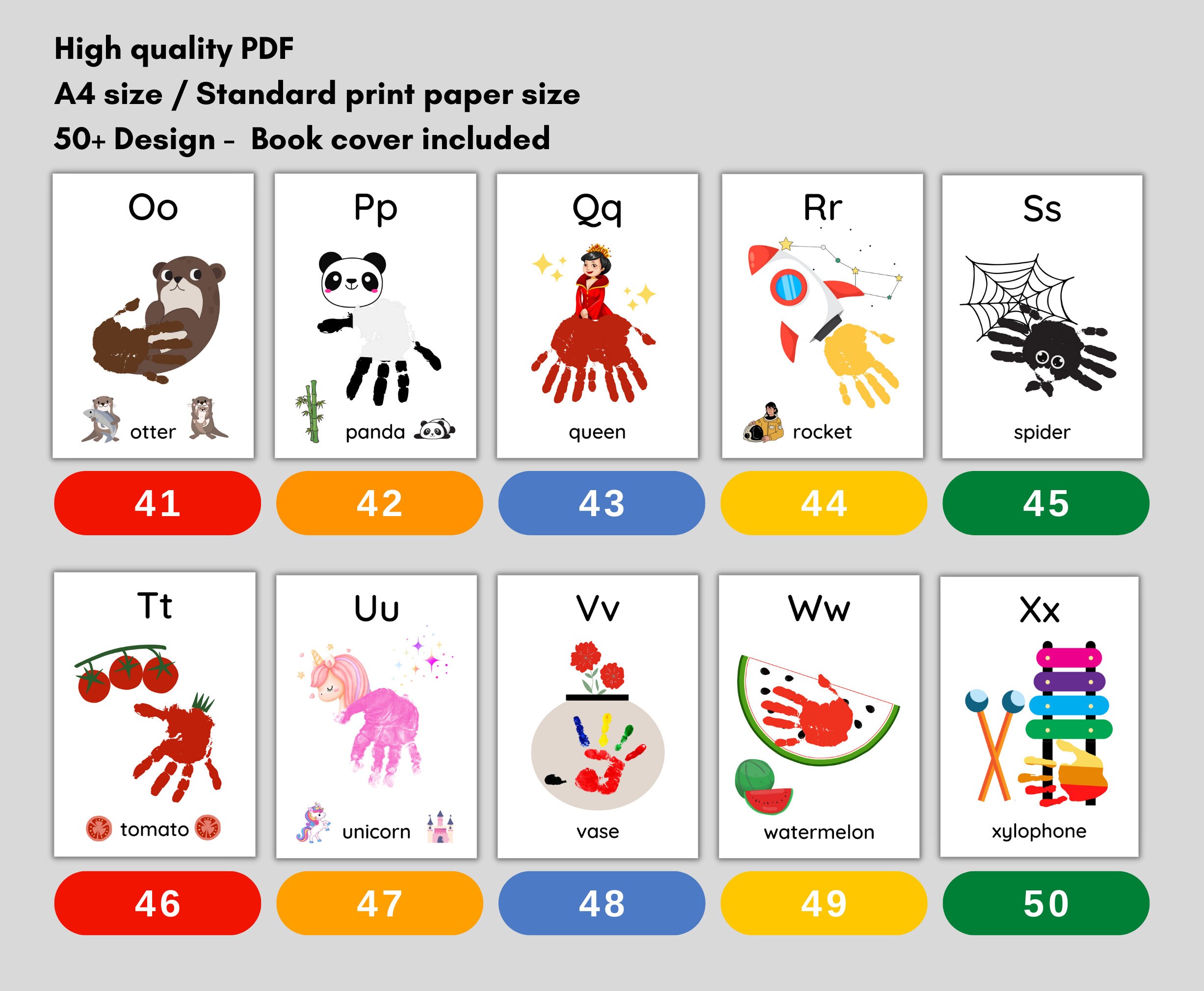 My Handprint Alphabet Book, Alphabet Handprint Art, Baby Toddler Child ...
