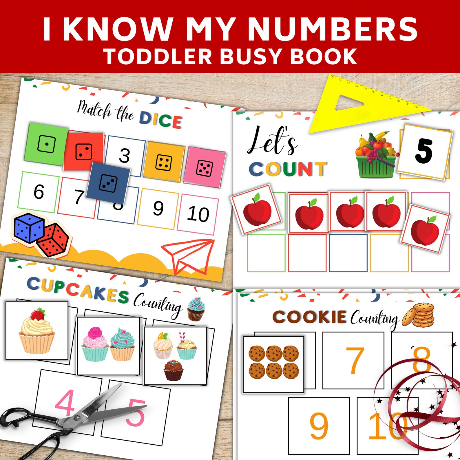 Numbers Busy Book Printable for toddler preschool pre-k | Etsy