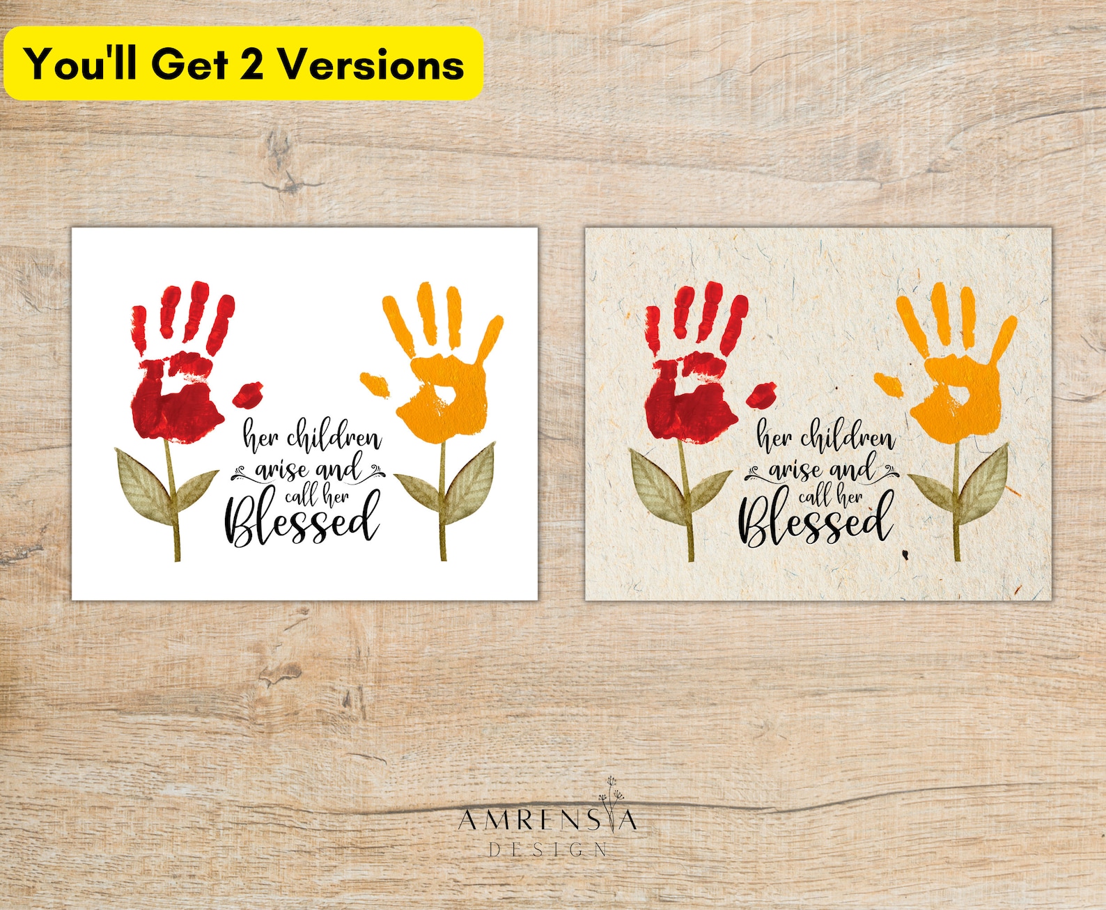 Mother's Day Gift Flower Idea Handprint Art, Toddler Baby Kids ...