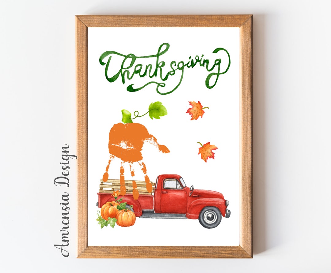 Thanksgiving Handprint Craft, Autumn Fall Activity,pumpkin Printable ...