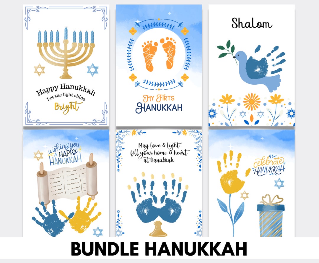 BUNDLE Hanukkah Craft Handprint Footprint Fingerprint Art Template ...