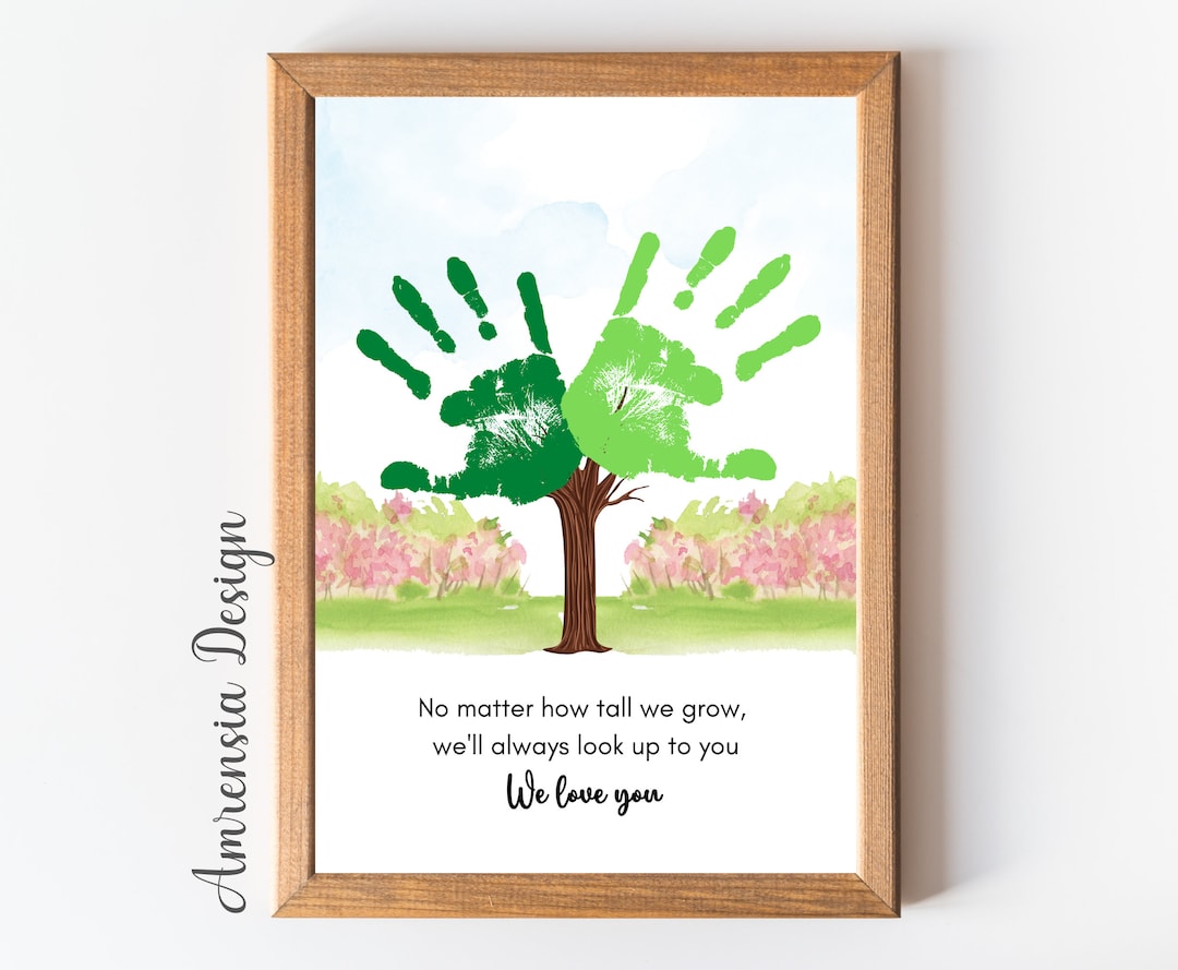 Family Tree Handprint, Love Poem Valentine Family Printable Template ...