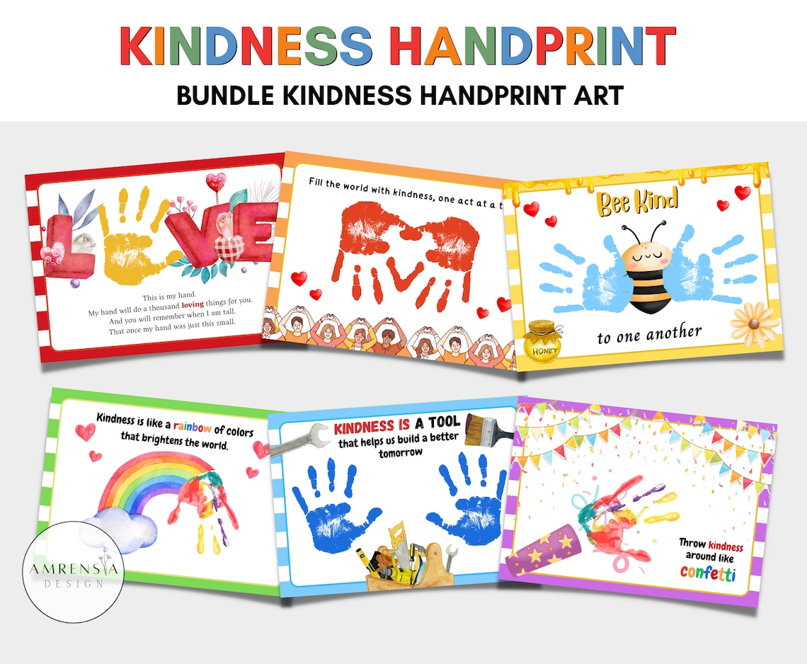 Bundle Kindness Handprint Art, Activity for Kindness Week, Printable ...