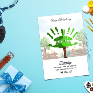 Happy Fathers Day Poem Tree Handprint Keepsake for Dad, DIY ...