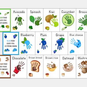 35 DESIGN Rainbow Food Handprint Art, Healthy Food, Baby Toddler Child ...