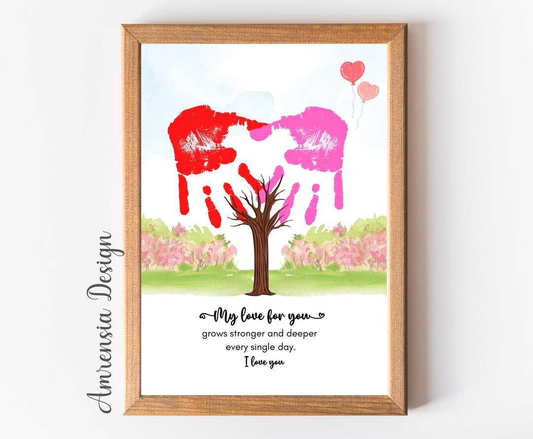 Tree Handprint, My Love for You, Love Valentine Printable Template for ...