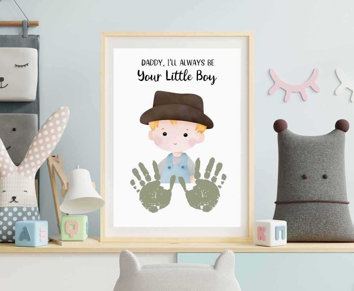 Father's Day Gift From Son Handprint Art Craft Printable | Etsy