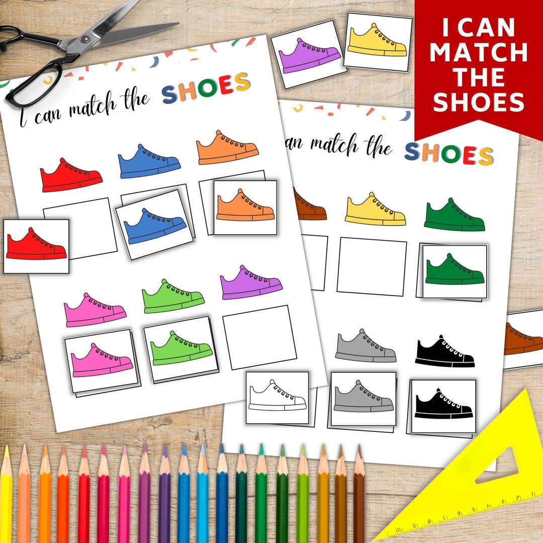Color and Shoes Matching Activity for Toddler and Preschoolers - Etsy