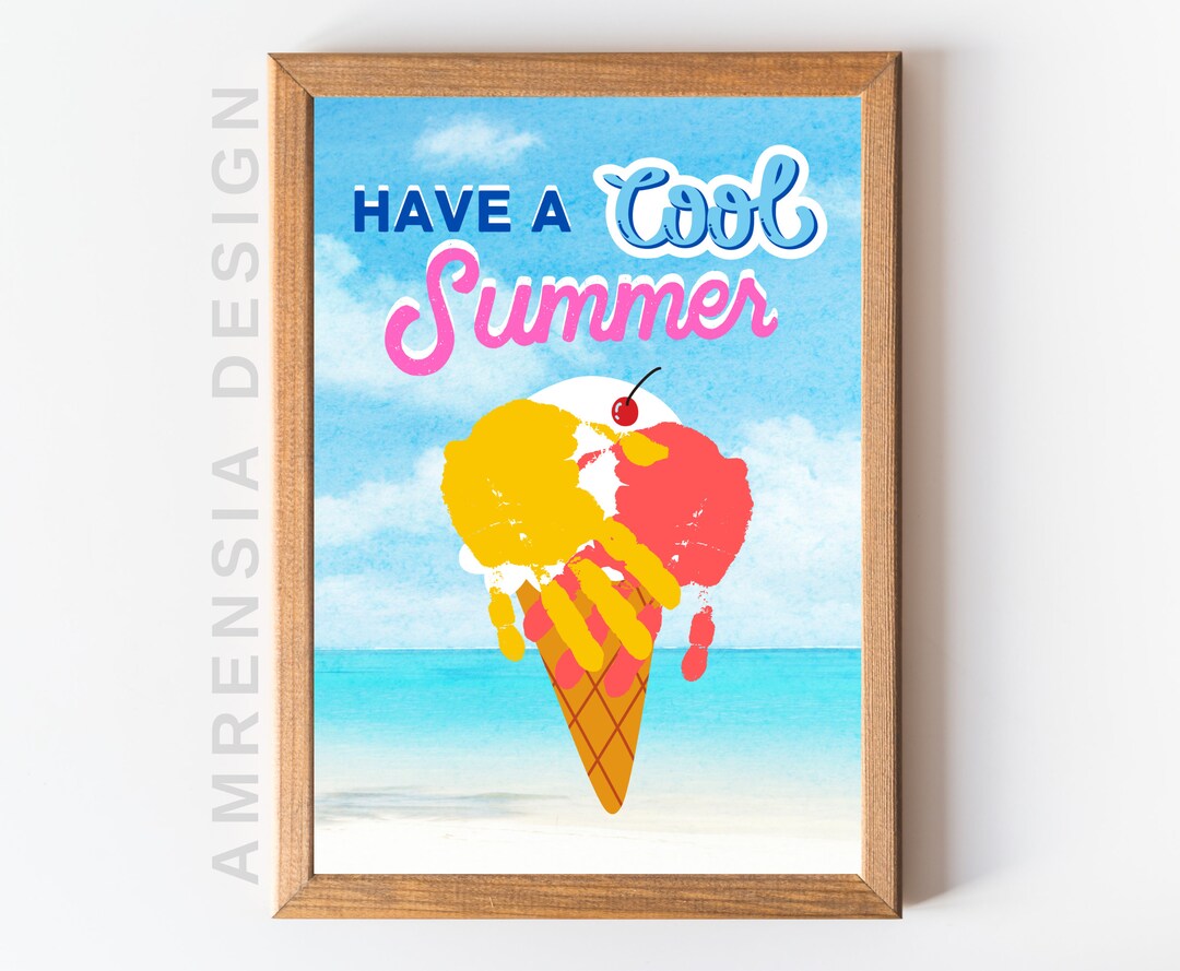 Summer Craft Activity for Toddlers, Summer Time Foot Print Art Template ...