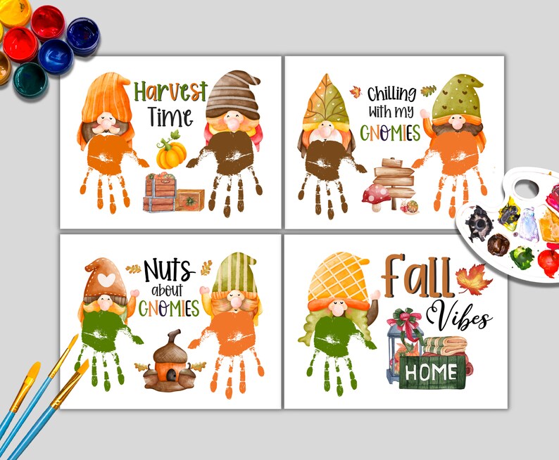 Fall Autumn Printable Handprint Footprint Art Toddler Kids - Etsy
