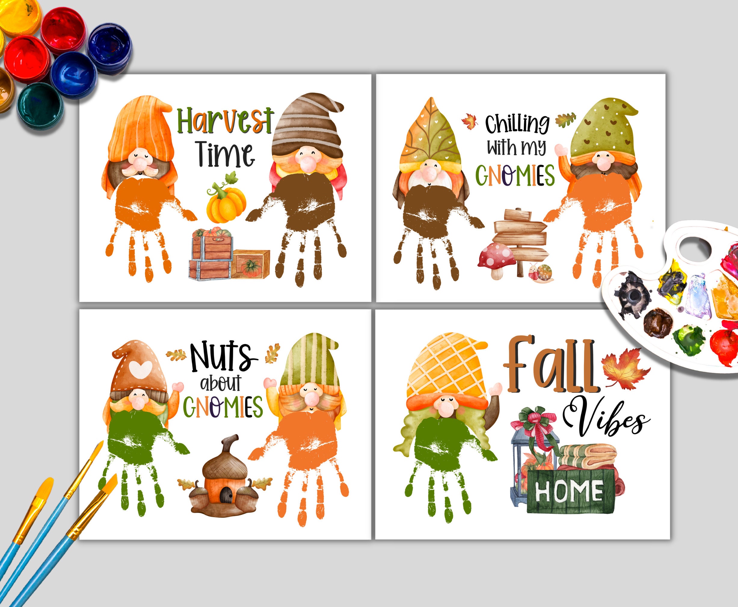 Fall Autumn Printable Handprint Footprint Art Toddler Kids - Etsy