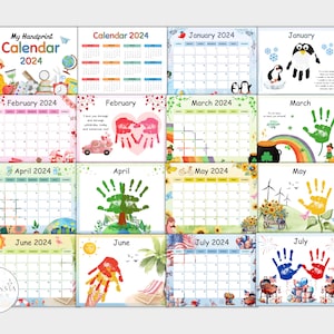 My Handprint Calendar 2024, Memory Book Printable for Prek, Preschool ...