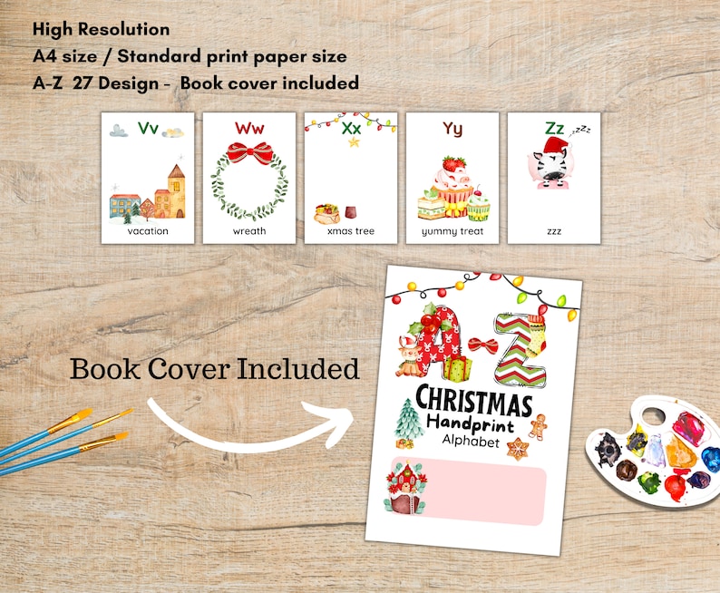 A to Z Christmas Handprint Alphabet Learning Alphabet - Etsy