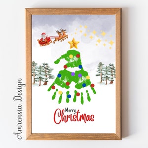 Christmas Tree Handprint Art, Footprint Art Winter Craft, Home ...