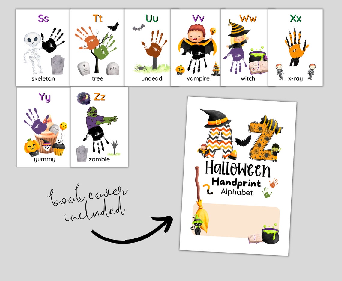 A to Z Halloween Handprint Alphabet Learning Alphabet - Etsy