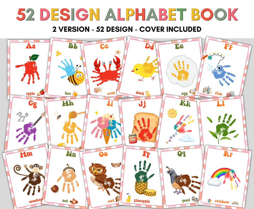 My Handprint Alphabet Book, Alphabet Handprint Art, Baby Toddler Child ...